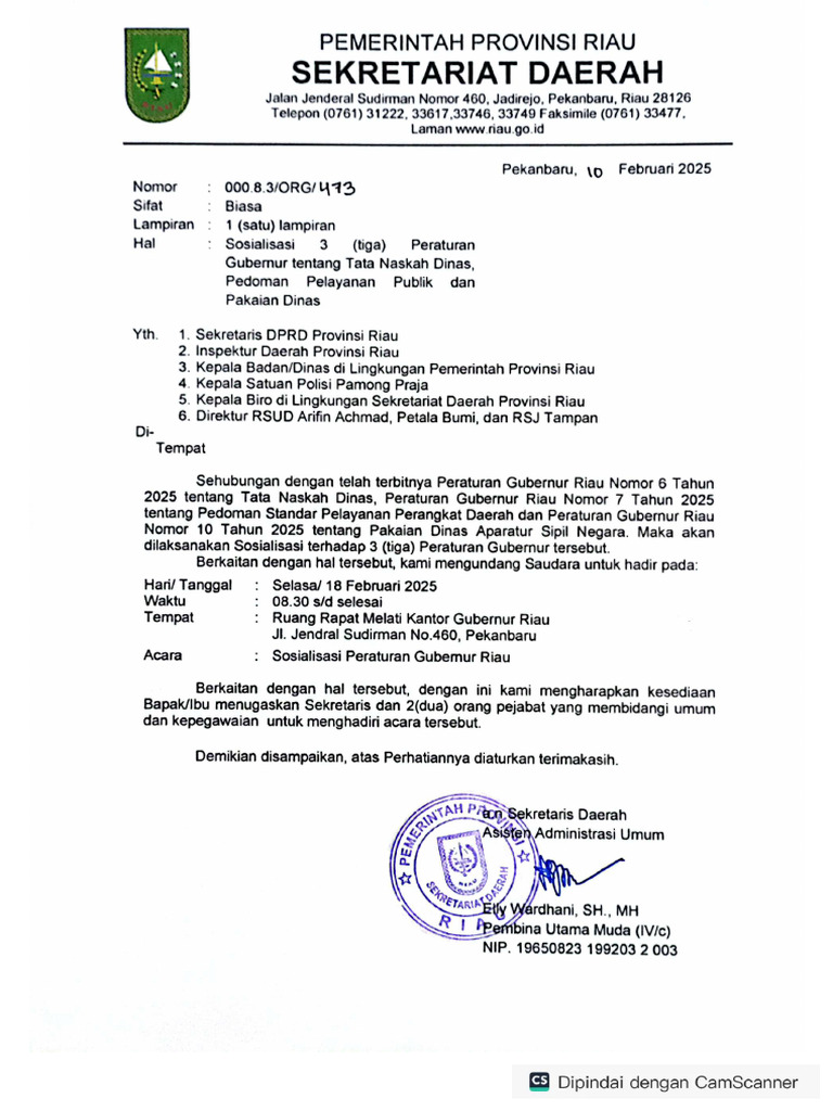 surat sosialisasi 3 pergub | PDF