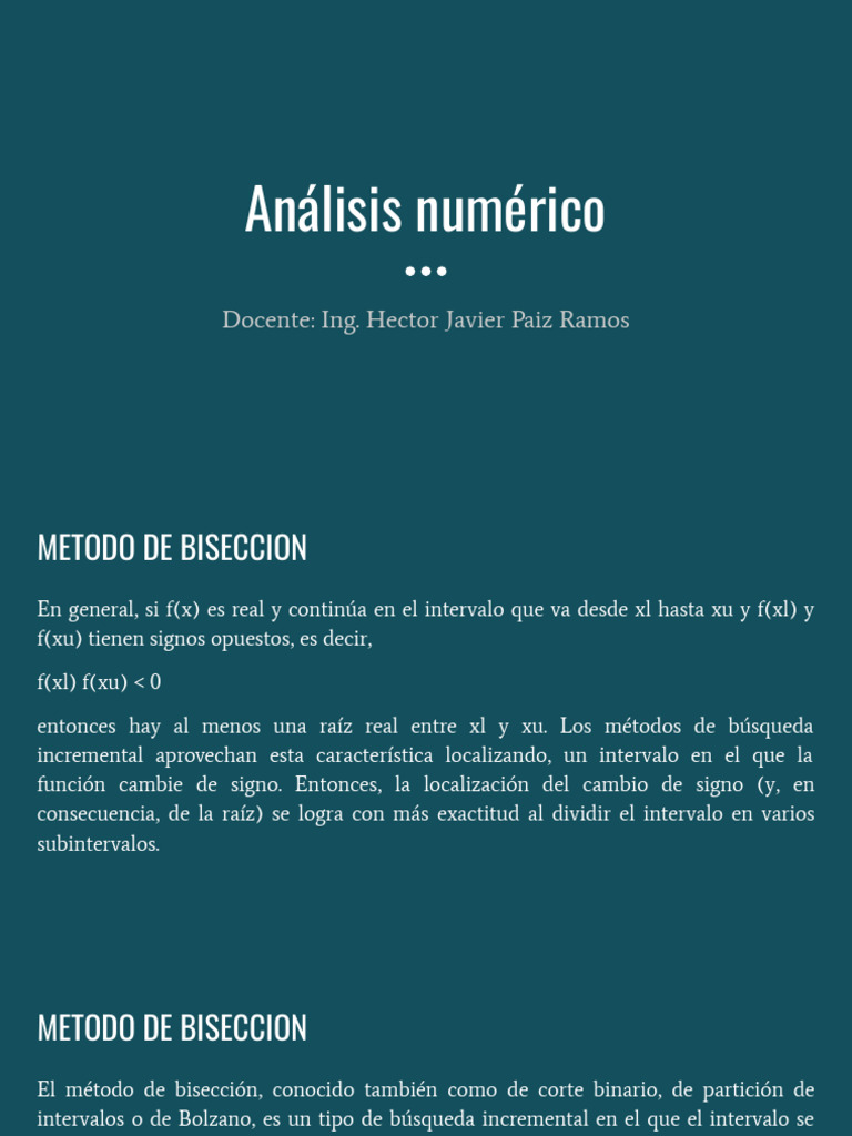 An-Lisis Num-Rico - Metodo de Biseccion | PDF
