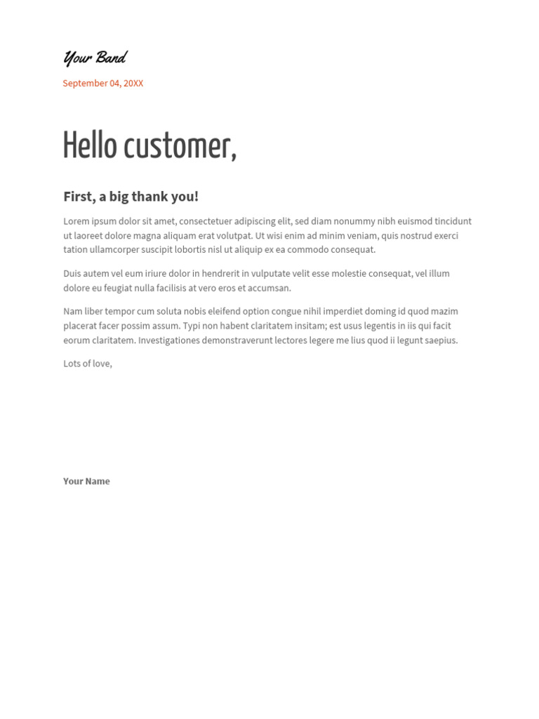 Customer Service Note | PDF