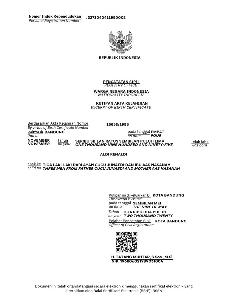 Akte Kelahiran Aldi Renaldi 20250206 075110 0000 | PDF