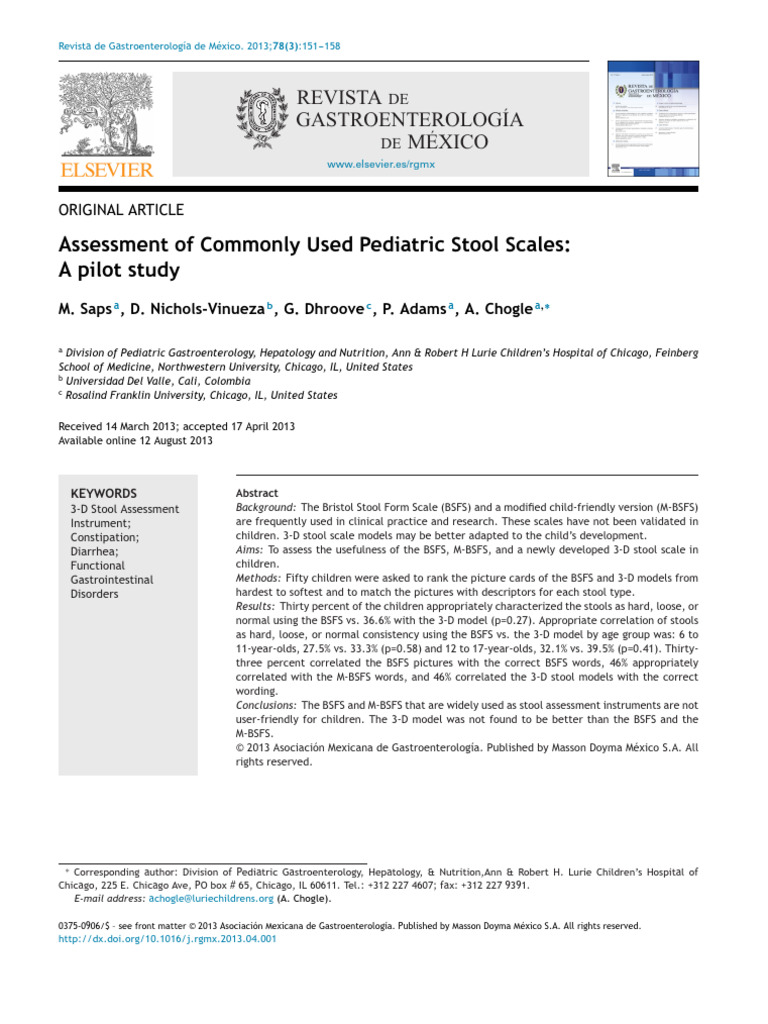 Assessment of Commonly Used Pediatric Stool S - 2013 - Revista de ...