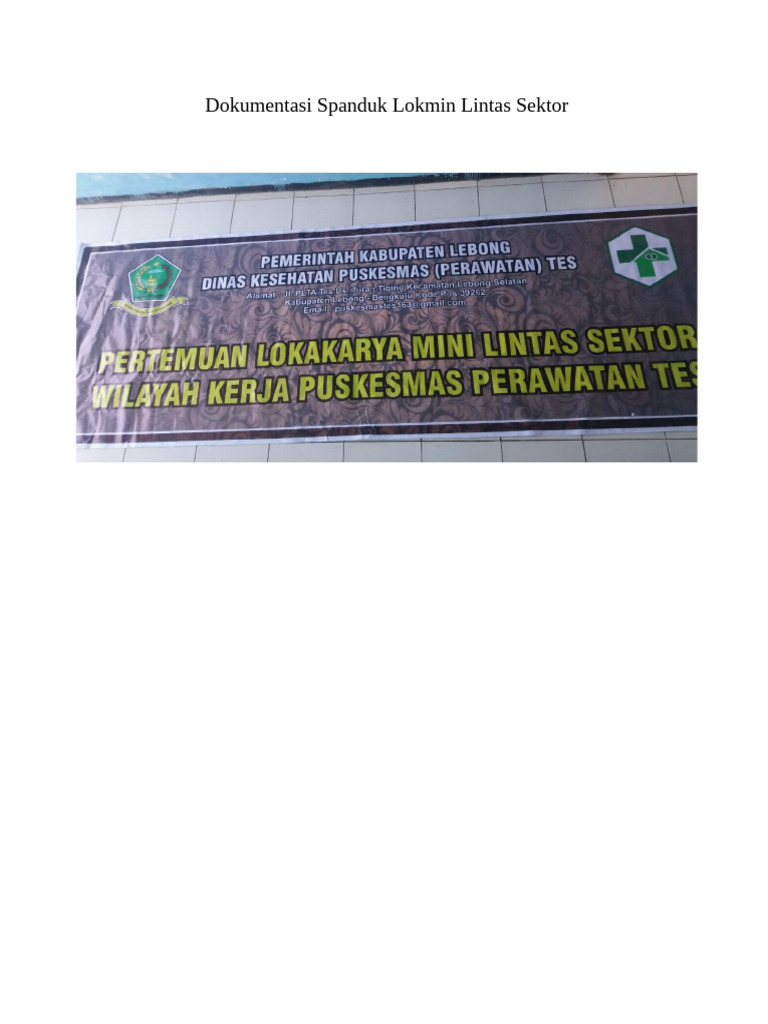 Dokumentasi Spanduk Lokmin Lintas Sektor | PDF