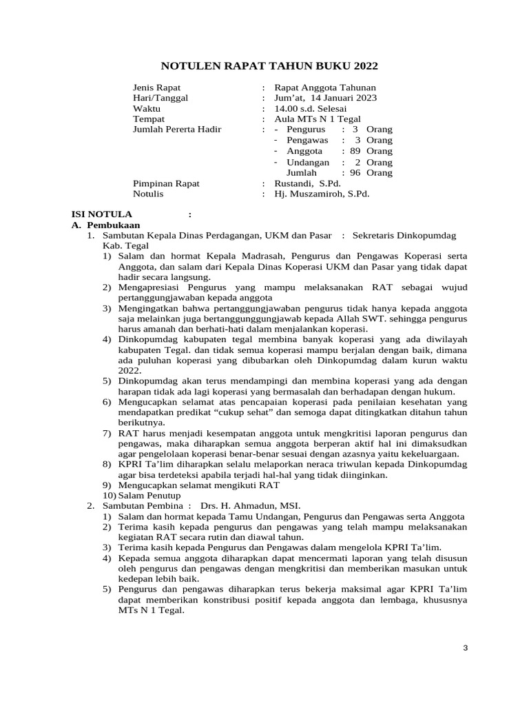 Notulen Rat 2023 | PDF