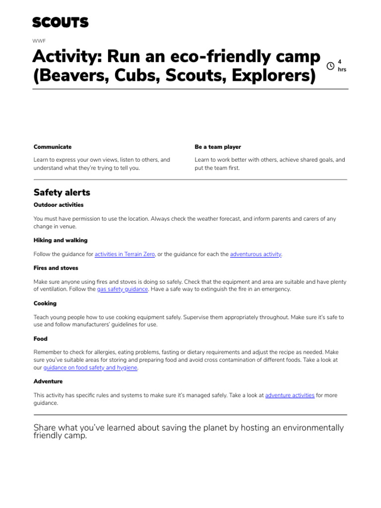 Eco-Friendly Camp Planning Guide | PDF | Camping | Recycling