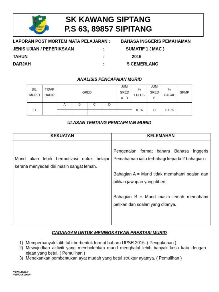 Borang Post Moterm Bi Mac T5 | PDF