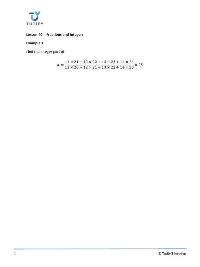 L49 Fractions and Integers | PDF | Arithmetic | Elementary Mathematics