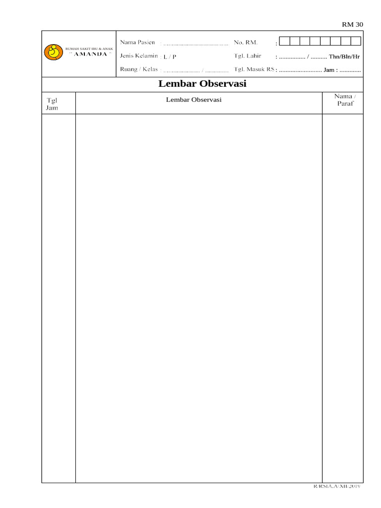 Lembar Observasi IGD | PDF