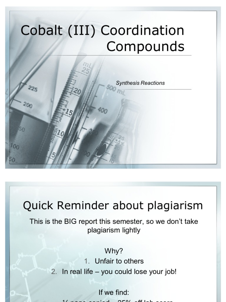 Cobalt Synthesis 0 | PDF | Coordination Complex | Hydrogen Peroxide