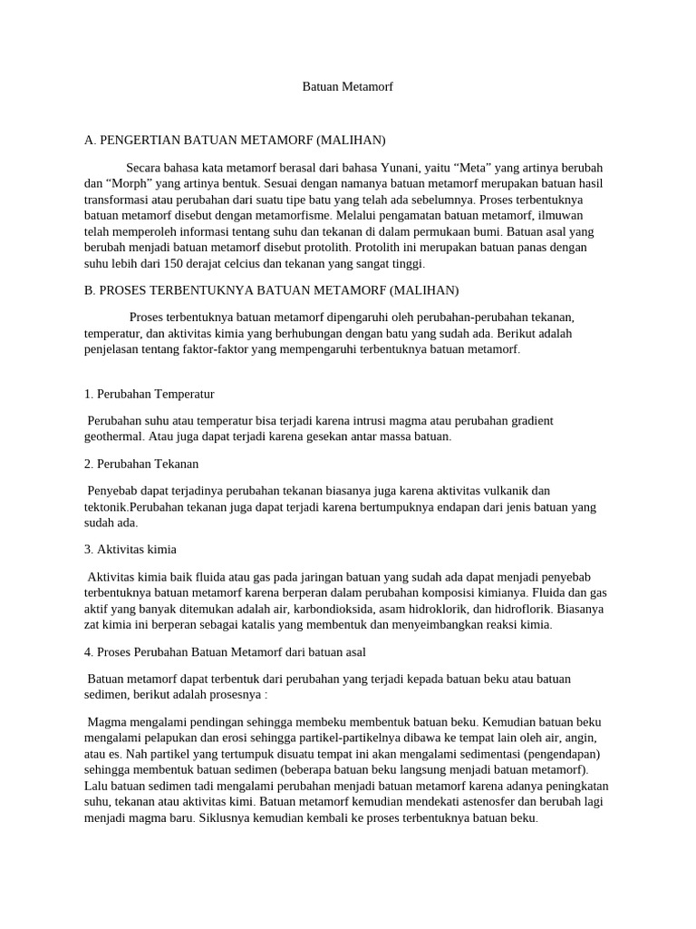 Batuan Metamorf | PDF