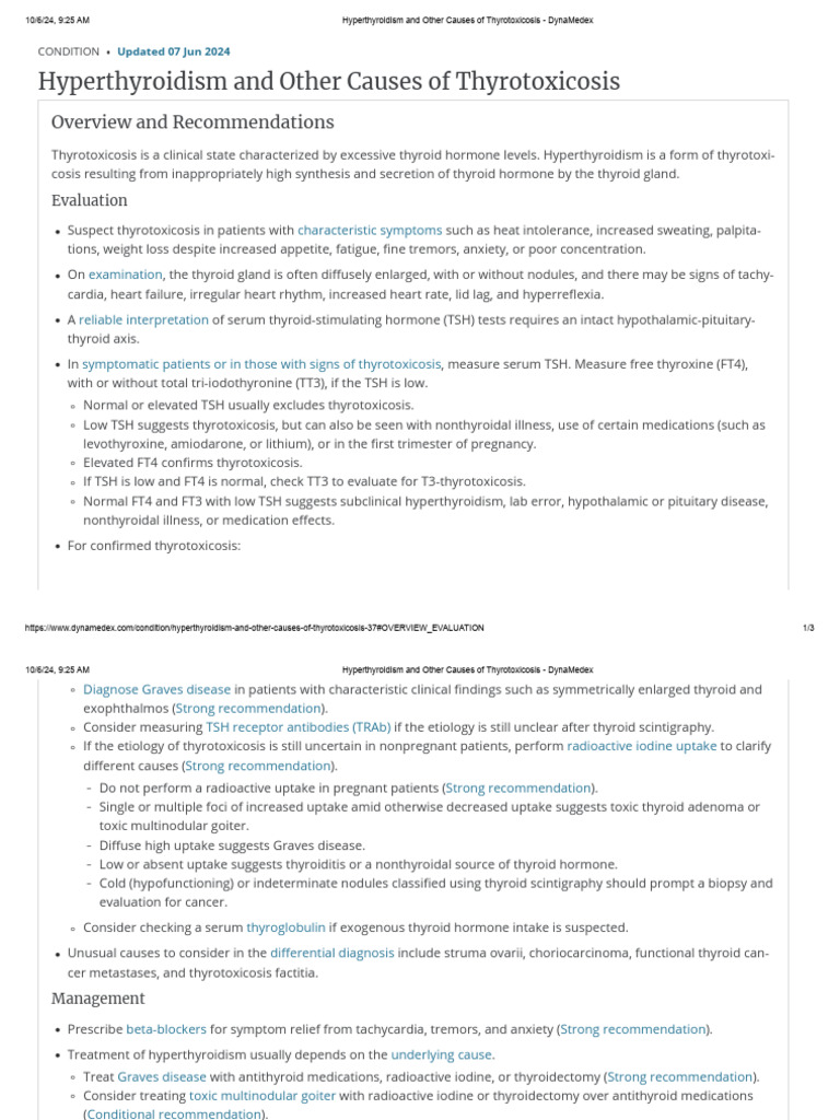 Hyperthyroidism and Other Causes of Thyrotoxicosis DynaMedex | PDF | Hyperthyroidism | Thyroid ...