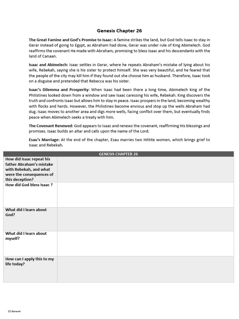 Genesis Chapter 26 | PDF
