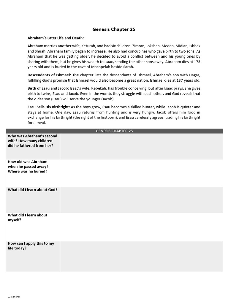 Genesis Chapter 25 | PDF