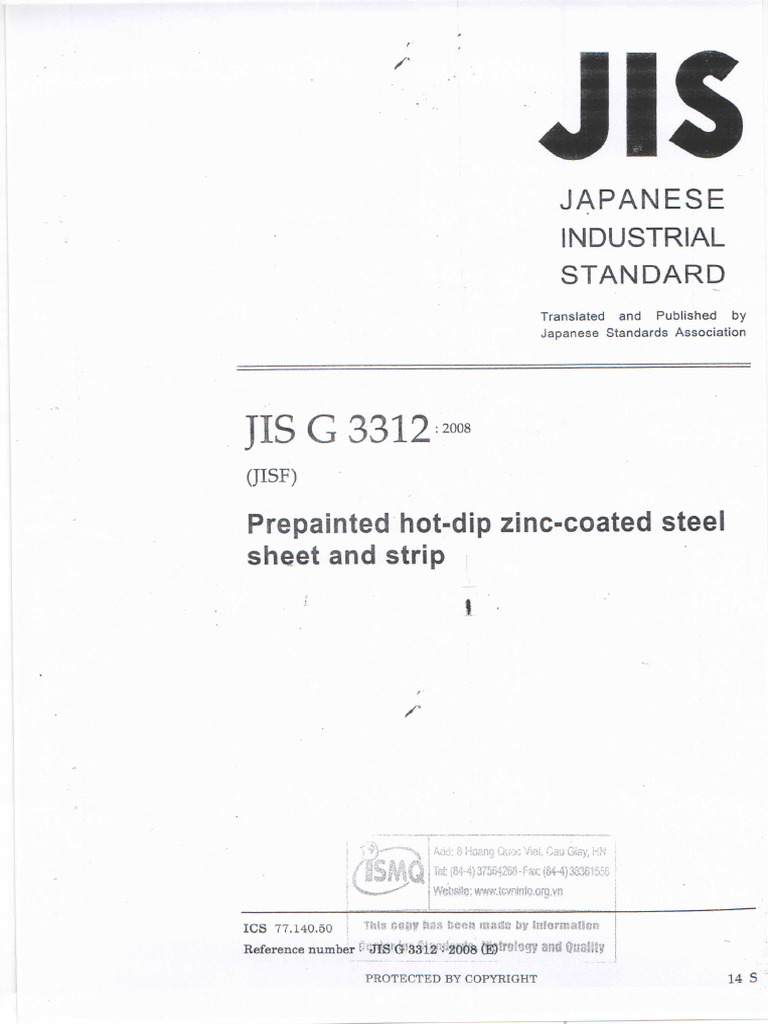 JIS 3312 - 2010 (PPGI) | PDF