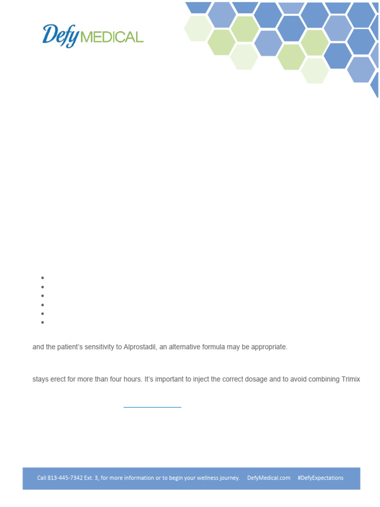 Trimix Info Sheet V2 11.22.24 | PDF | Erectile Dysfunction | Drugs