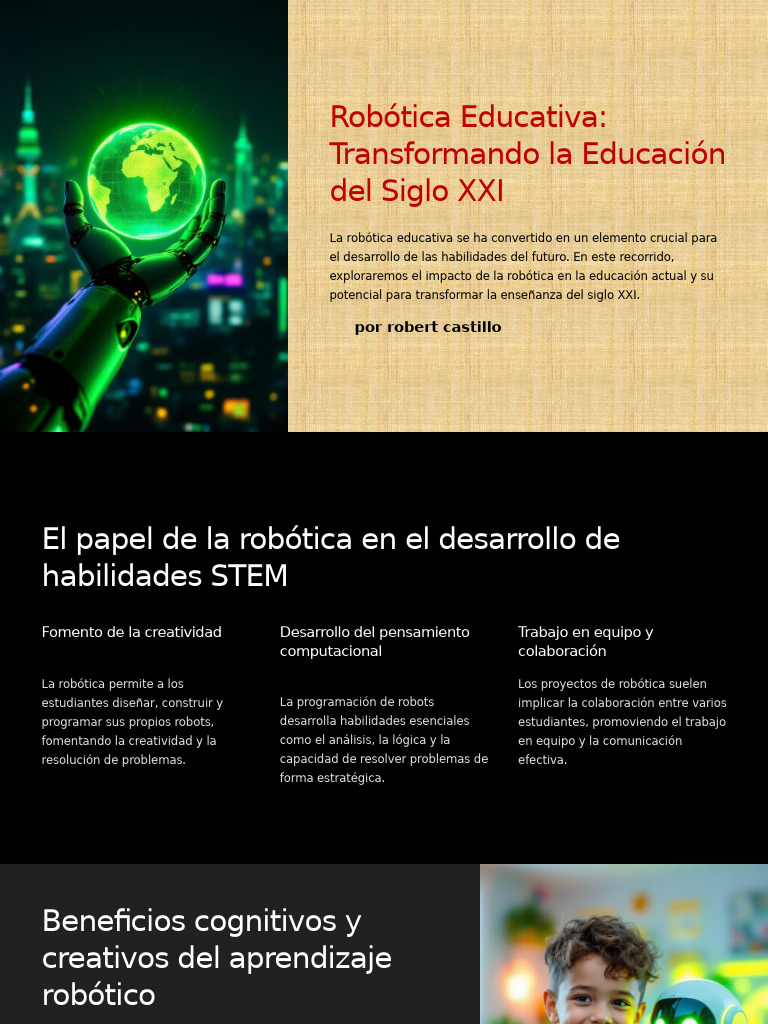 Robotica Educativa Transformando La Educacion Del Siglo XXI | PDF | Enseñando | Aprendizaje