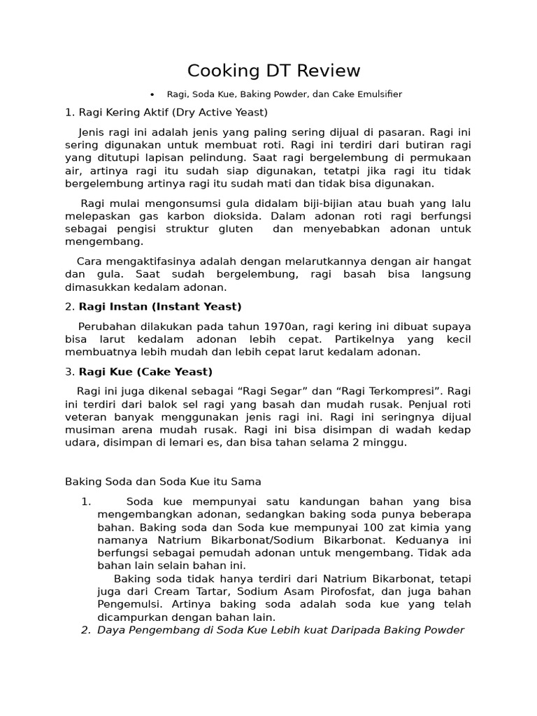 Cooking DT Review | PDF