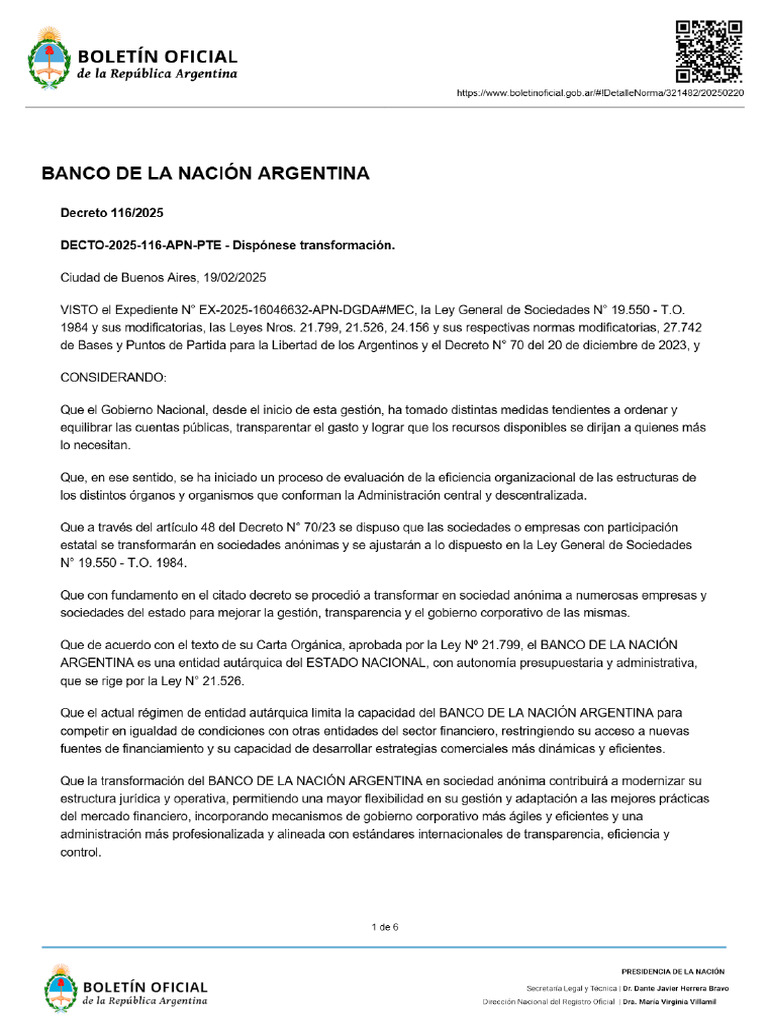 Decreto 116-2025 | PDF