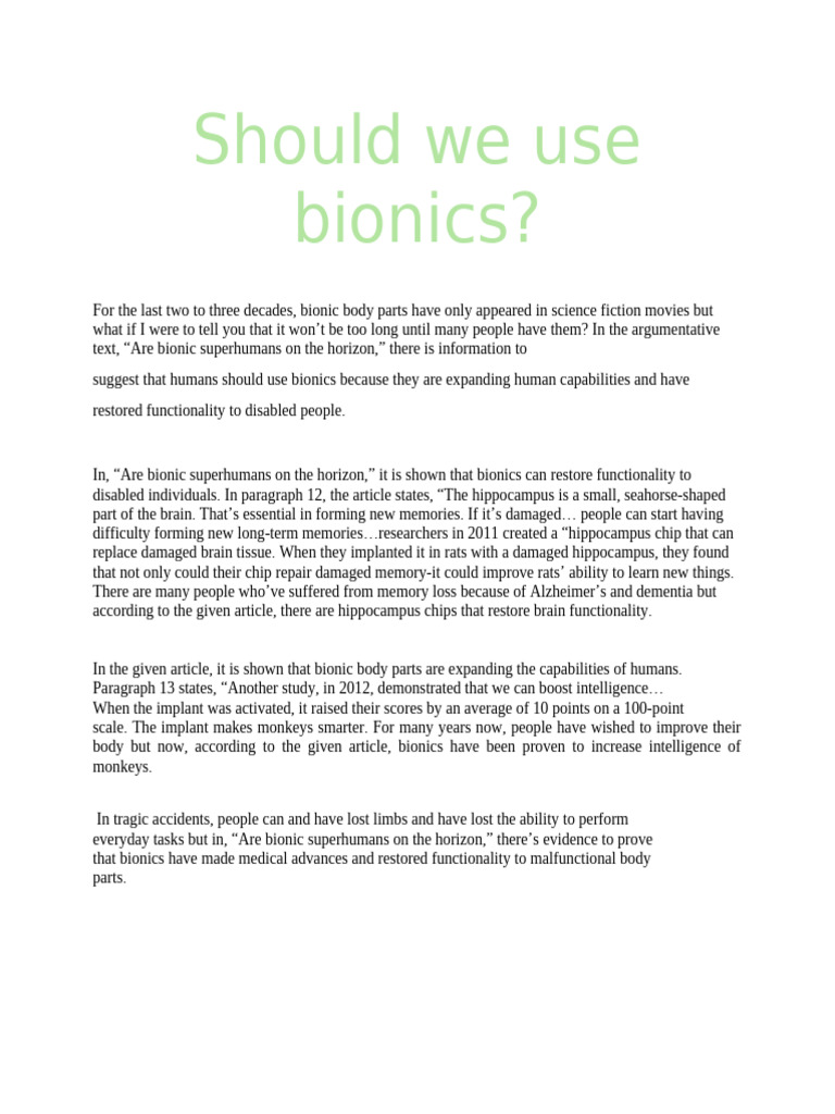 Bionic Superhuman ECR | PDF