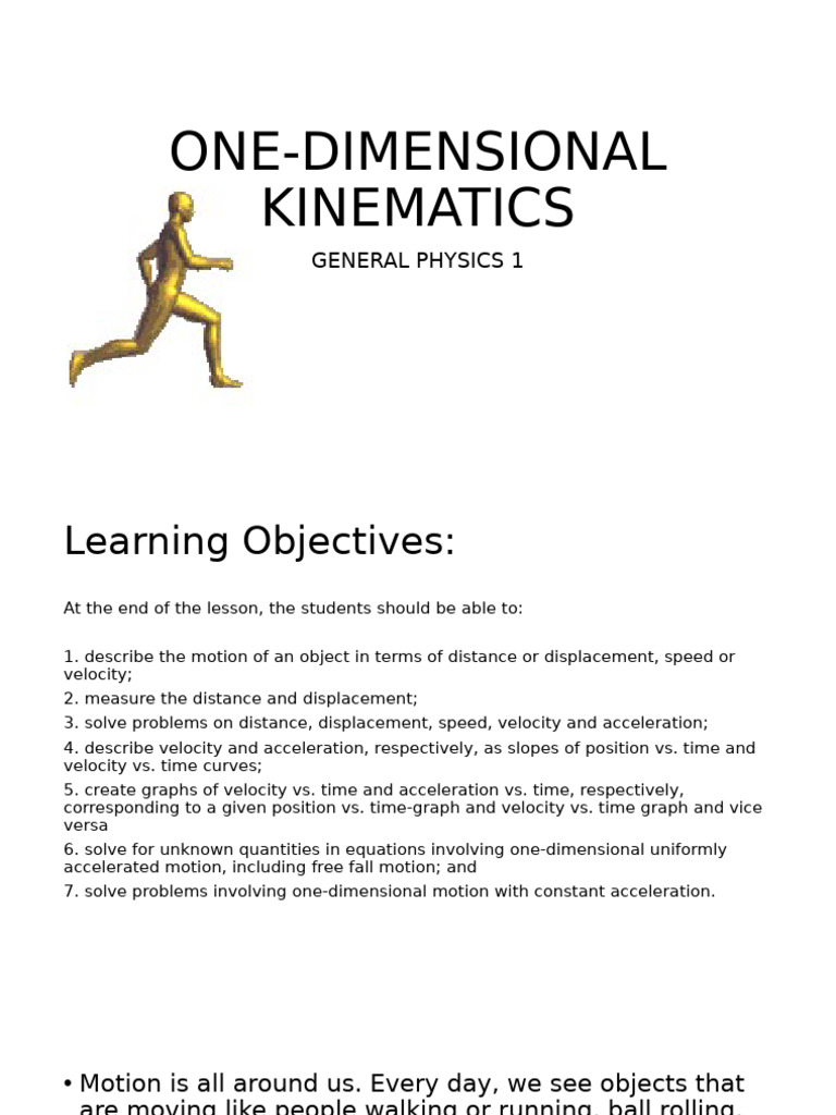 One Dimensional Kinematics | PDF | Speed | Velocity