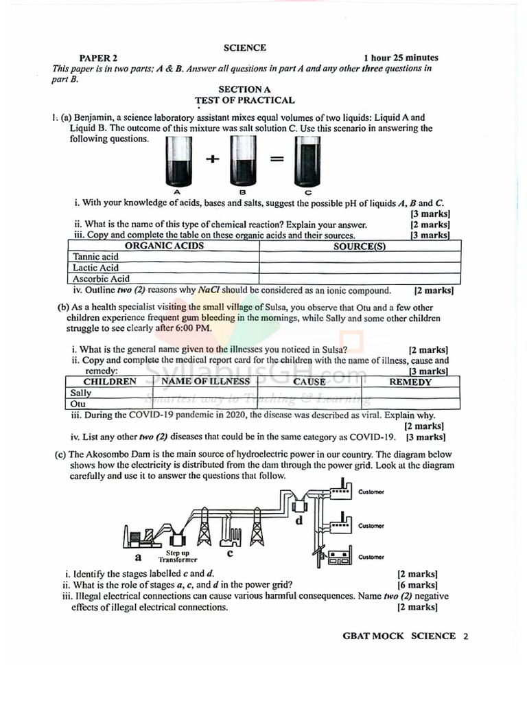 2025 Feb Mock 2 - Science 2 | PDF