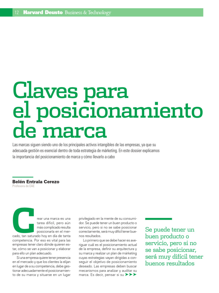 Claves para El Posicionamiento de Marca | PDF | Marca | Marketing