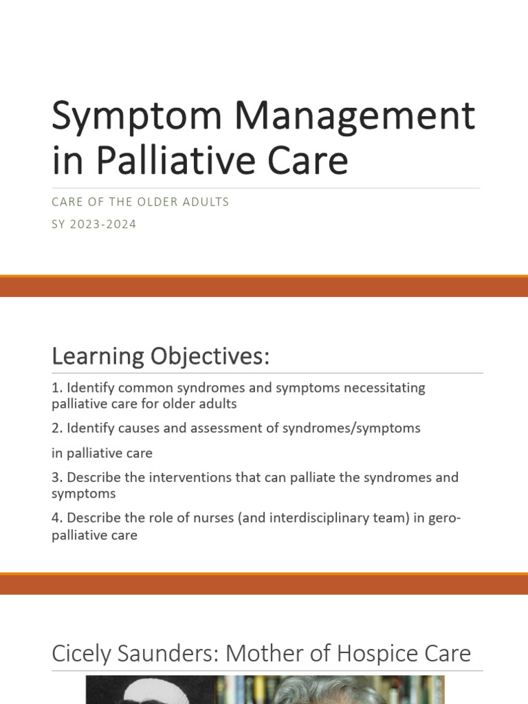 Palliative Care Symptom Management Guide | PDF | Palliative Care ...
