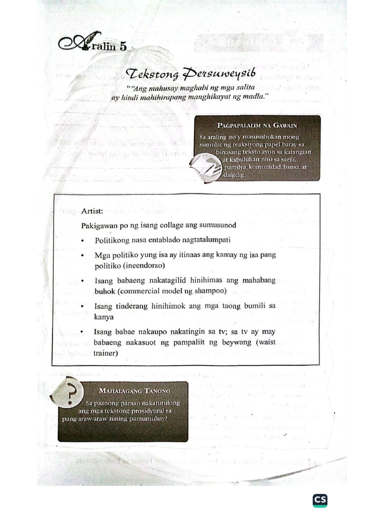 Aralin-5-Persweysib (1) | PDF