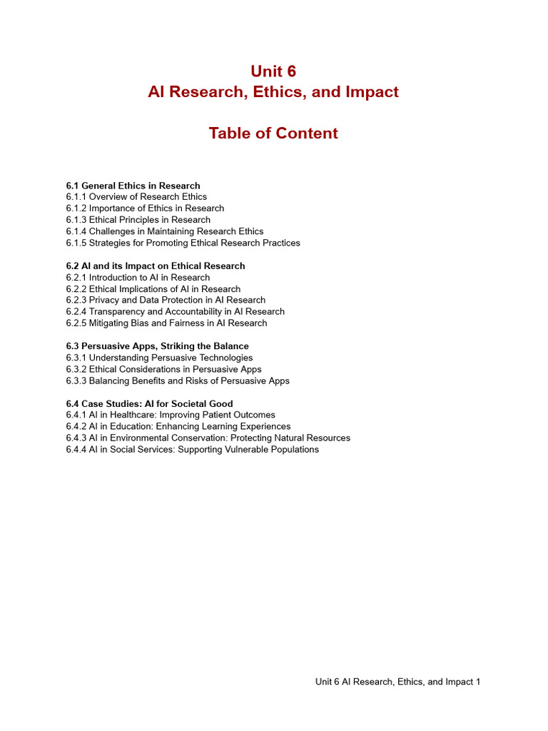 Unit 6 - AI Research, Ethics, and Impact | PDF | Artificial ...