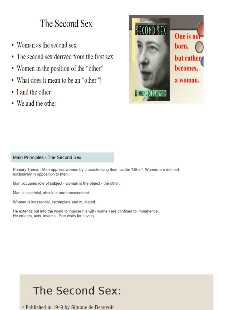 Simone de Beauvoir - The Second Sex | PDF