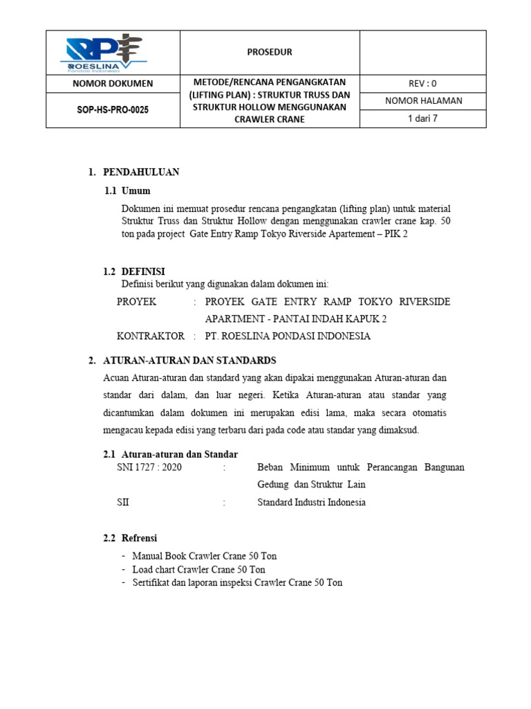 Lifting Plan PT Rpi | PDF