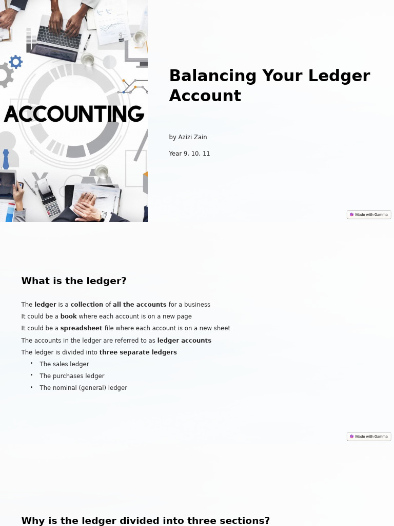 Balancing the Ledger | PDF