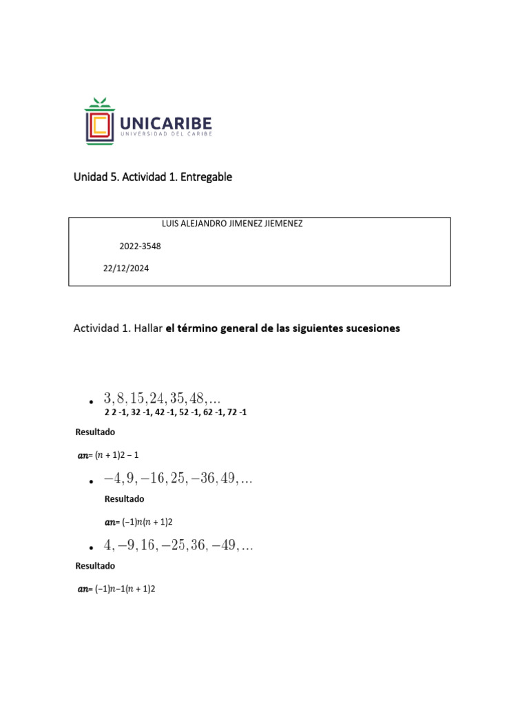Unidad 5. Actividad 1. Entregable Calculo Integral | PDF
