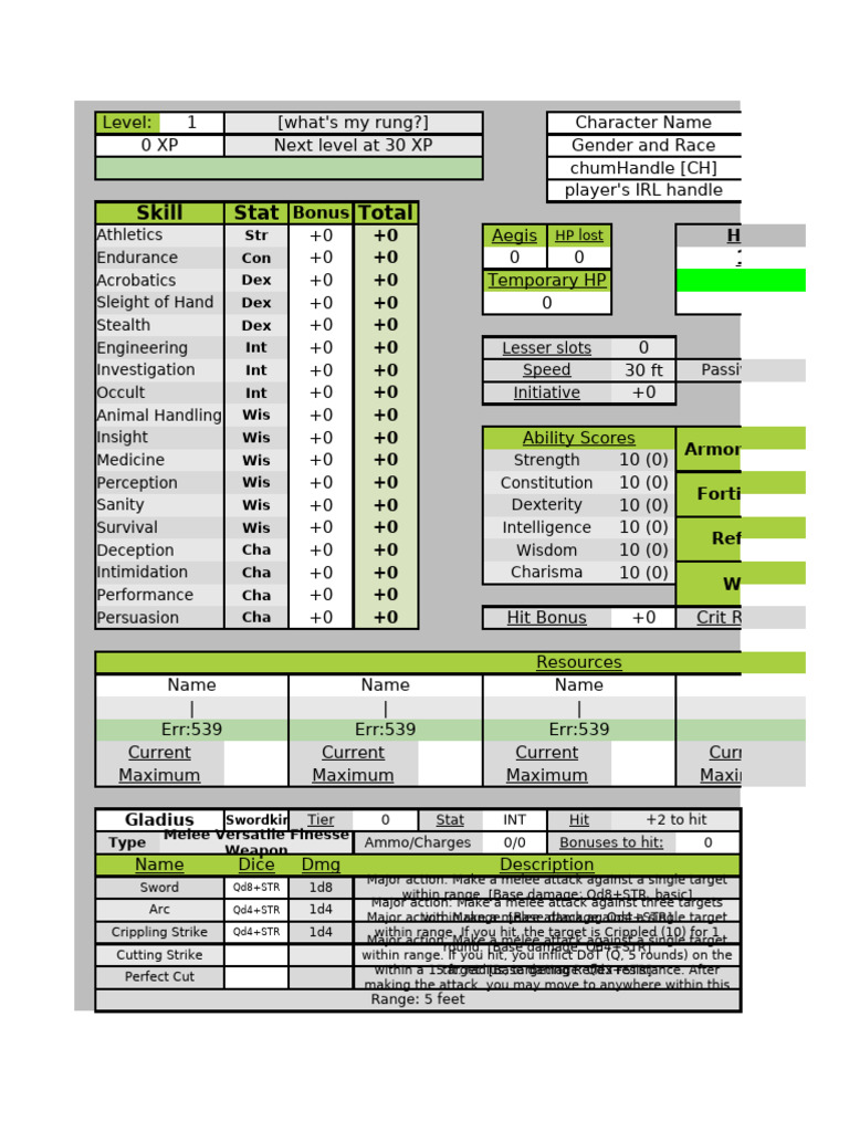 3e Character Sheet | PDF | Role Playing Games | Tabletop Games