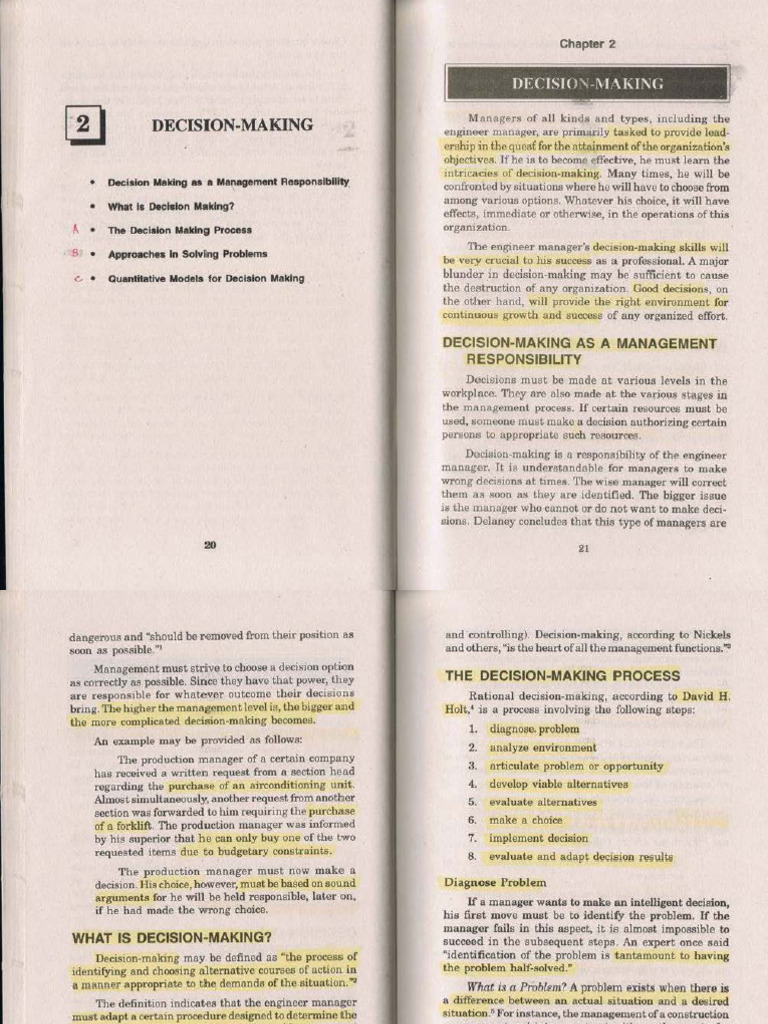 Chapter 2 - Decision Making | PDF | Decision Making | Evaluation