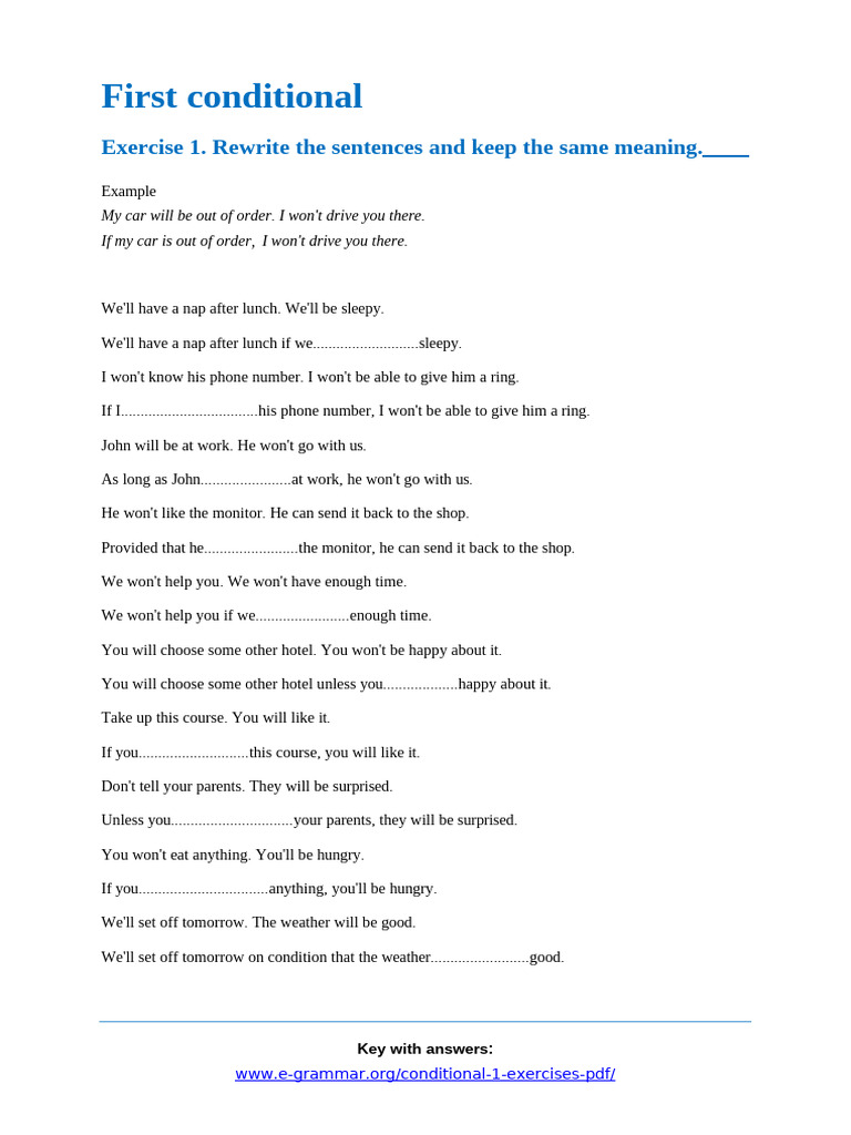first-conditional-exercise-1 | PDF