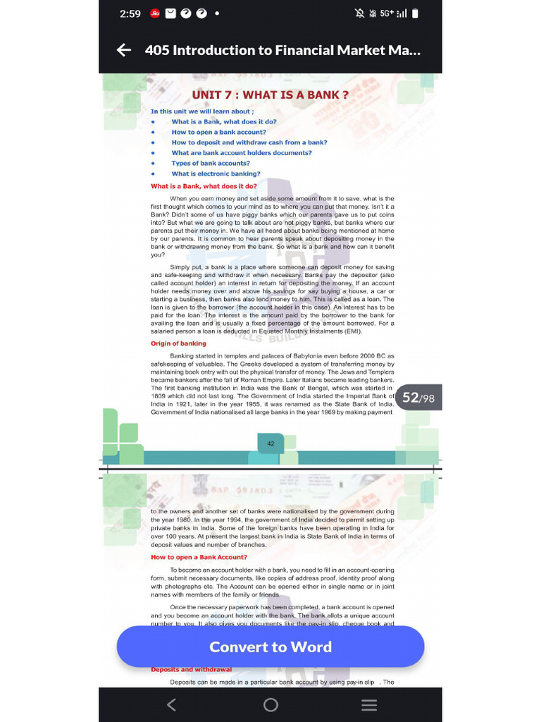 Banking Summary | PDF