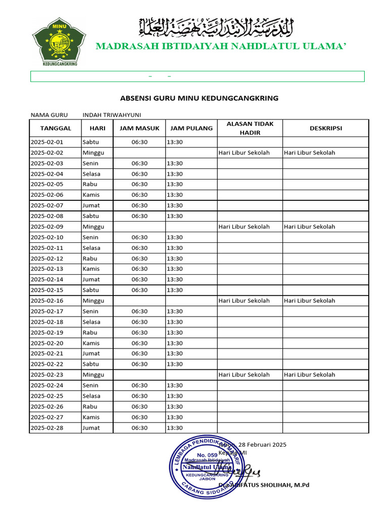 Contoh Absensi | PDF