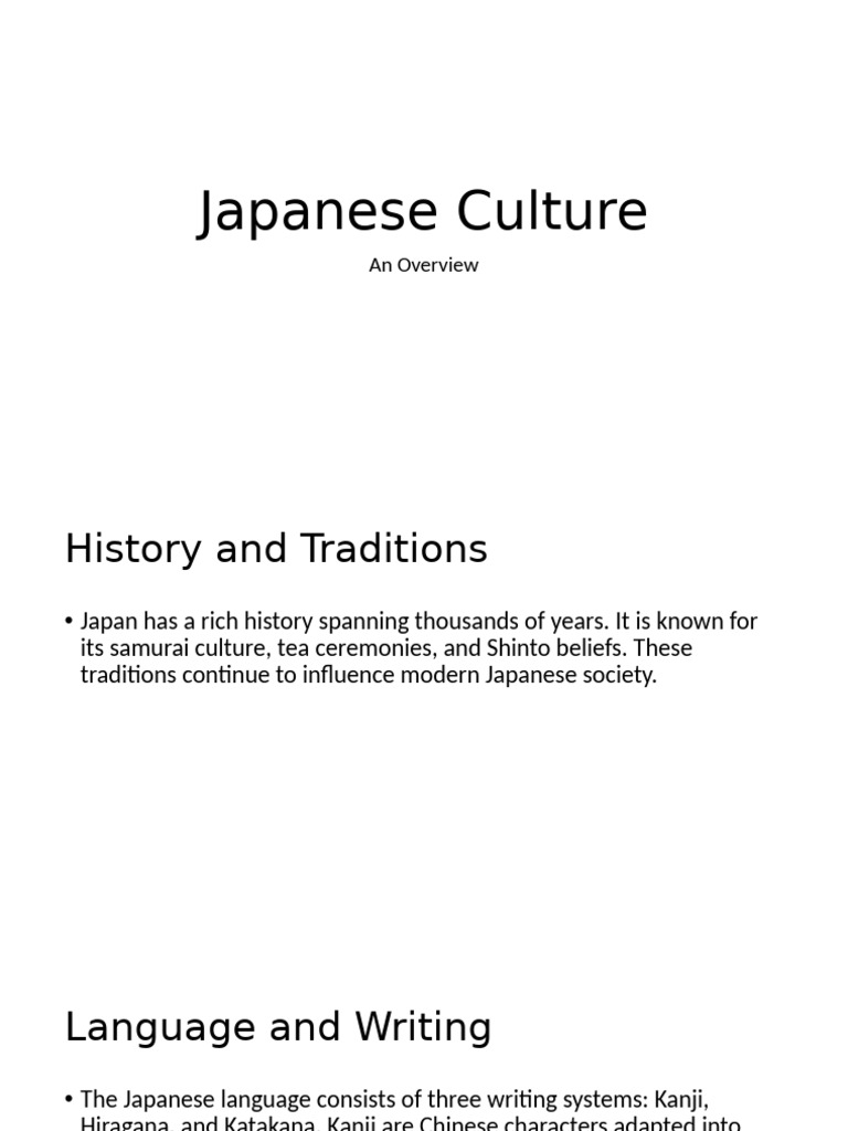 Overview of Japanese Culture and Traditions | PDF