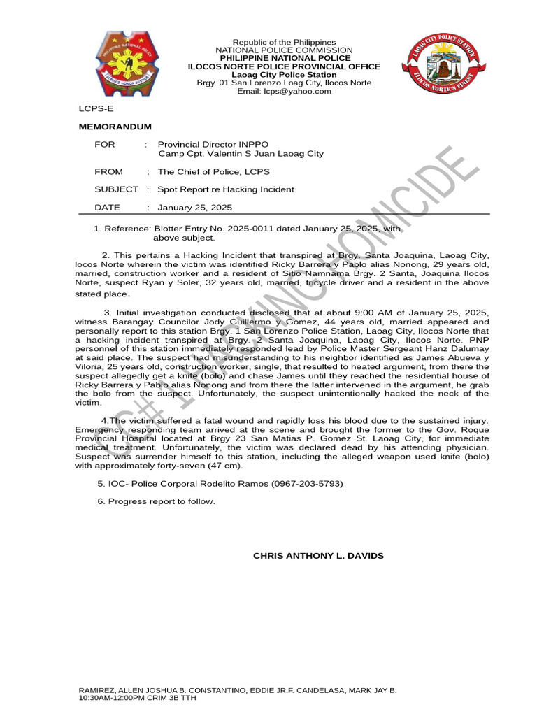 FINALSpot Report Re Hacking Homicide | PDF | Law Enforcement | Crime ...