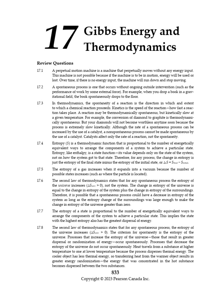 Solutions Manual Ch17 | PDF | Entropy | Temperature