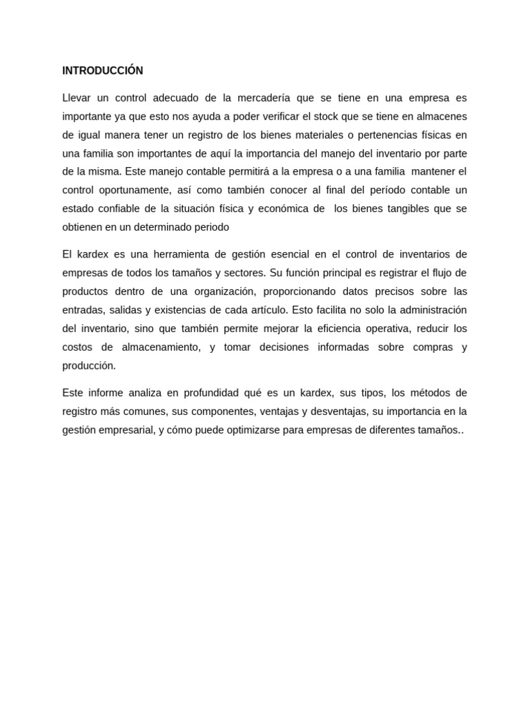 inventarios informe.... | PDF | Business | Mercado (economía)