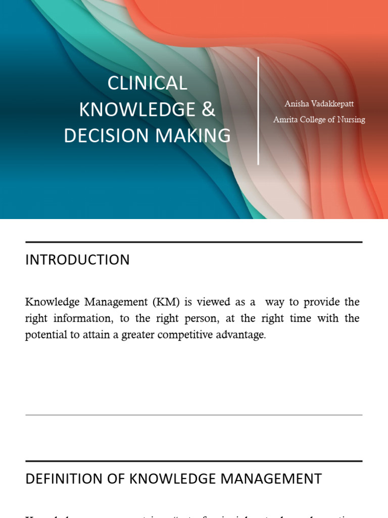 Clinical Knowledge and Decision - Making | PDF | Knowledge Management ...