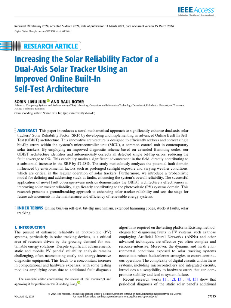 Dual-Axis Solar Tracker | PDF | Reliability Engineering | Photovoltaics