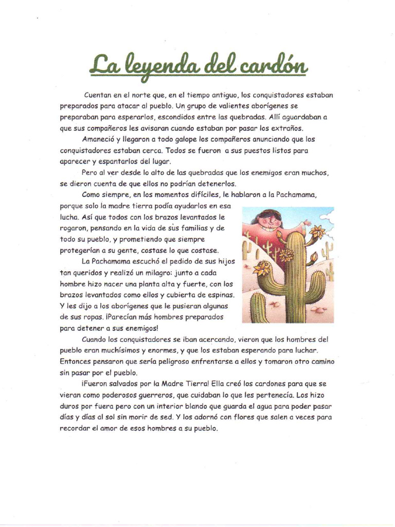 La Leyenda Del Cardón | PDF
