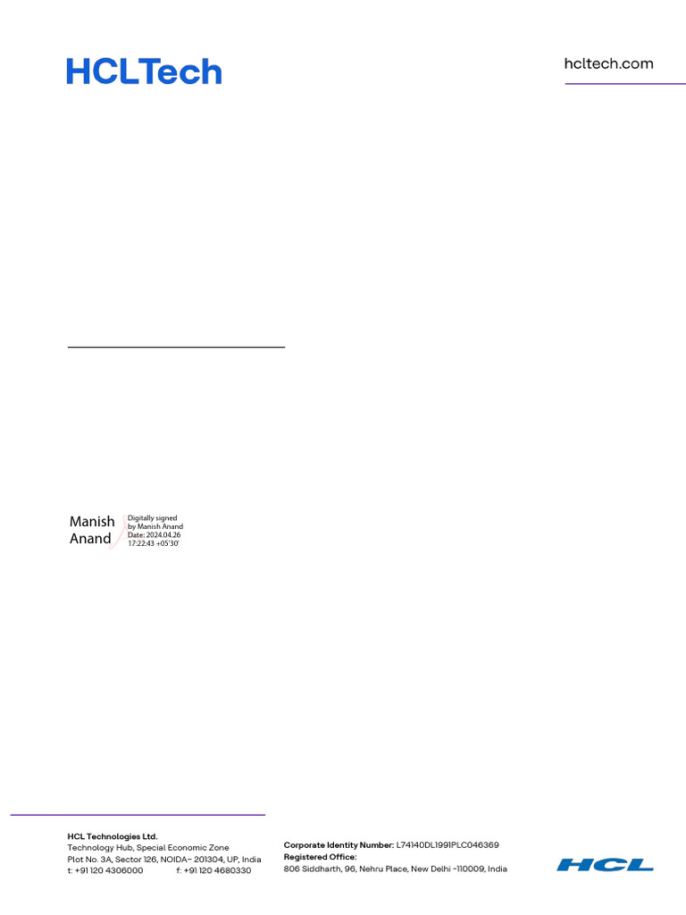 HCL Investor-Release-Q4-FY-2024 | PDF | Cloud Computing | Automation