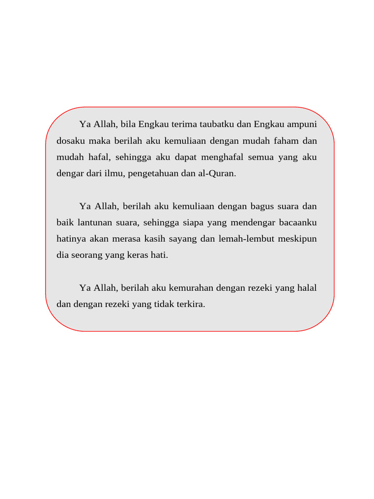 Doa Lepas Mengaji | PDF
