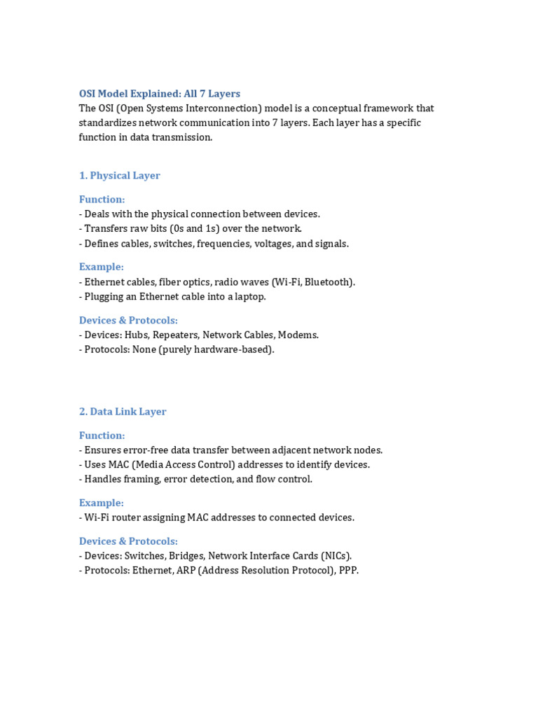 OSI_Model_Layers | PDF | Computer Network | Osi Model