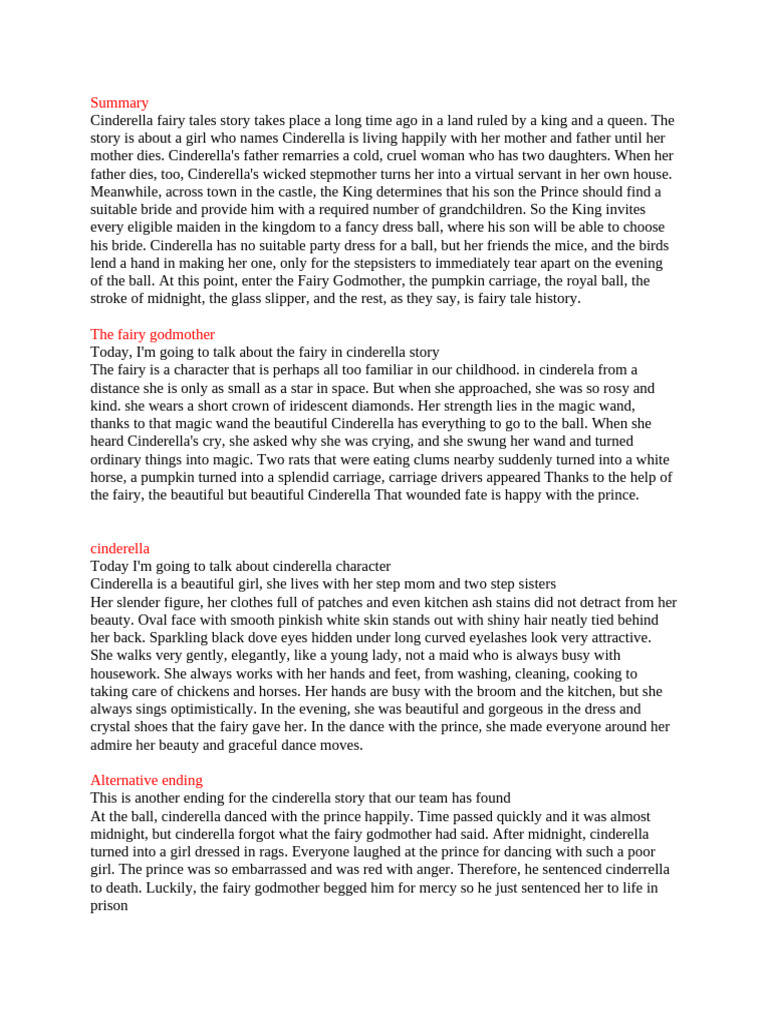 Cinderella Presentation | PDF | Cinderella | Literary Motifs