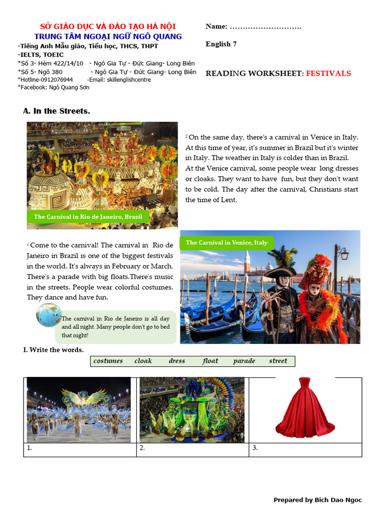 Festivals Reading + Listening | PDF | Carnival | Festival