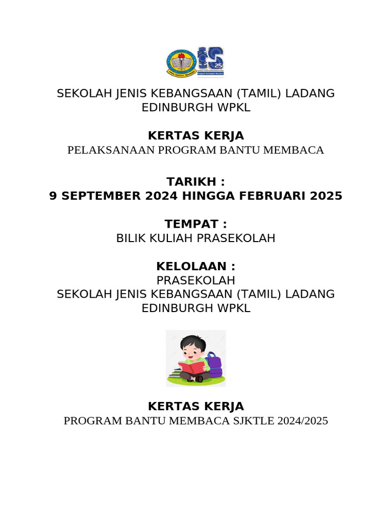 Program Bantu Membaca 20242025 | PDF